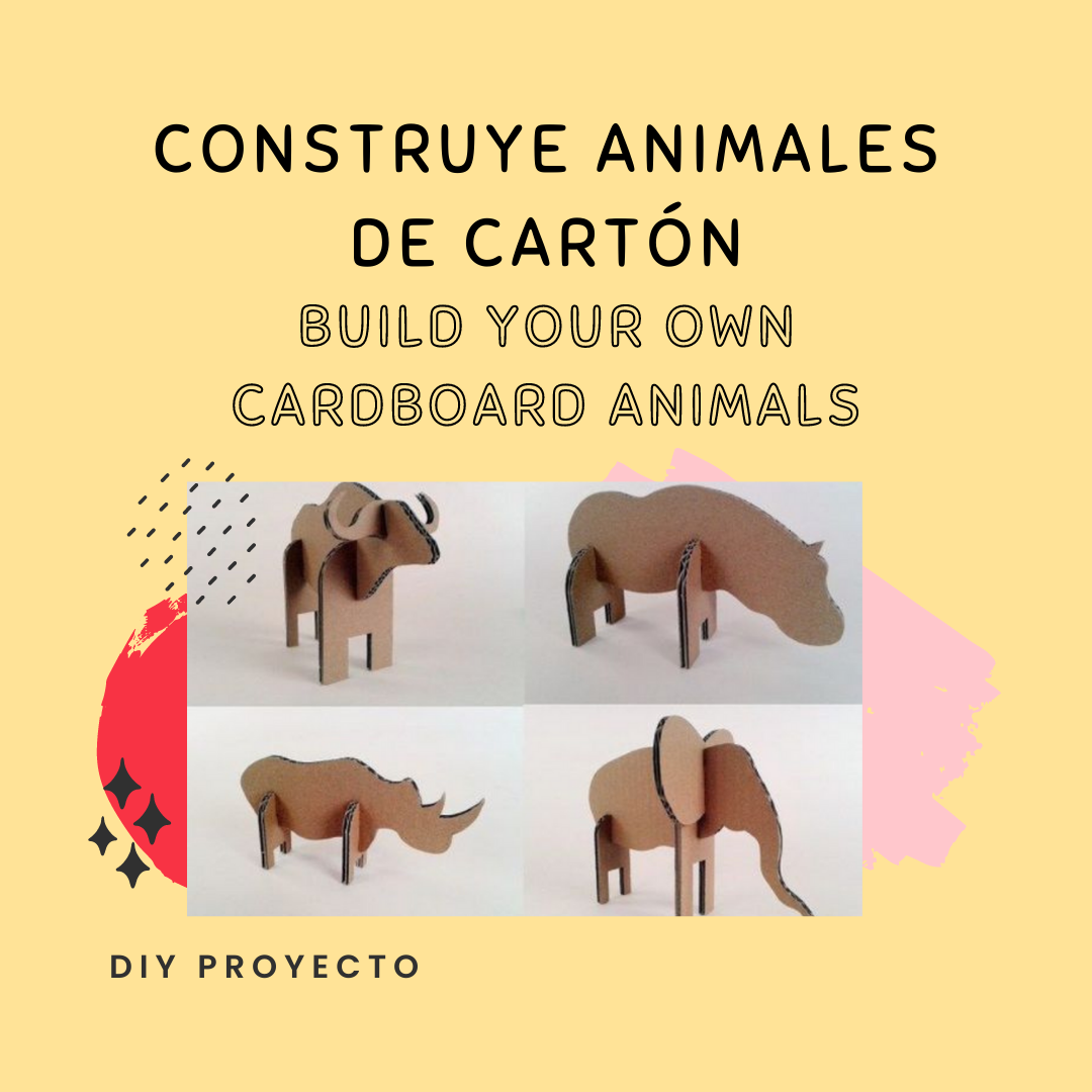 Build Your Own Cardboard Animals | Easy Bilingual DIY Proyecto | Lelu