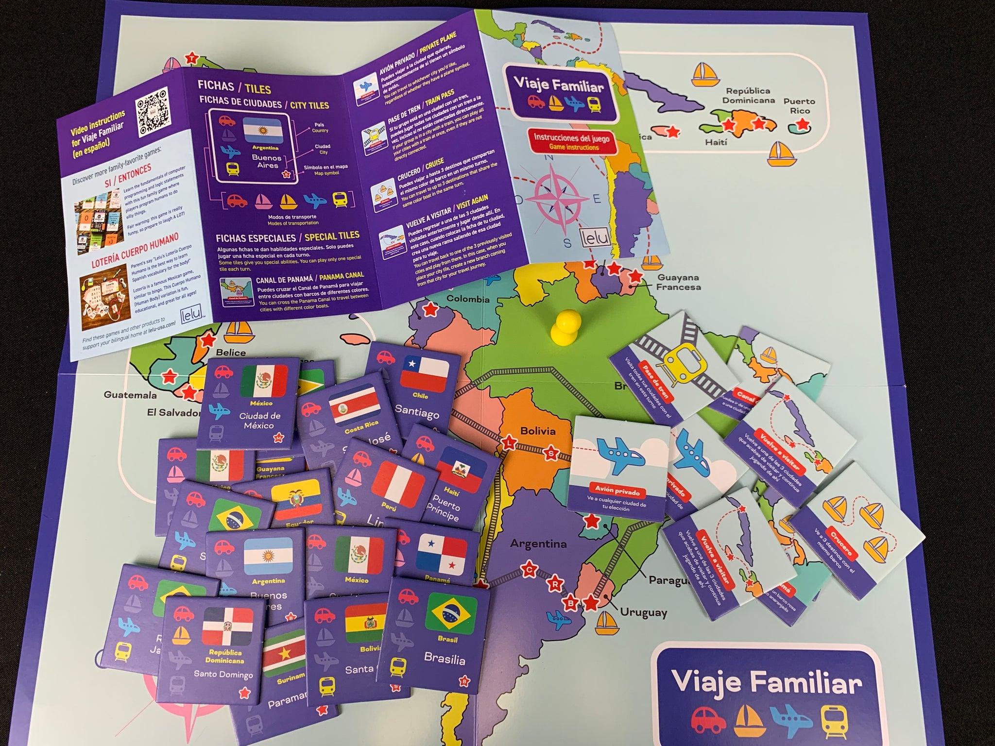 Spanish family board game about traveling through Latin America – Lelu