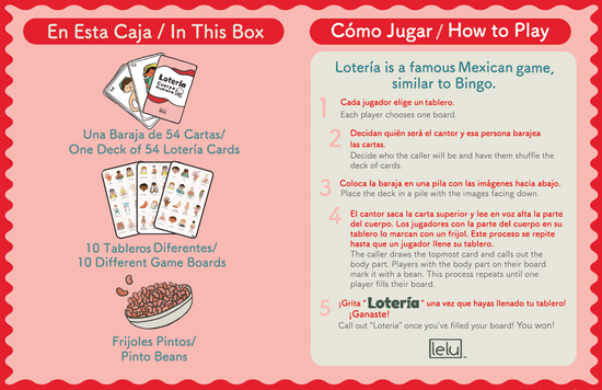 Lotería Cuerpo Humano (Human Bingo in Spanish) – Lelu