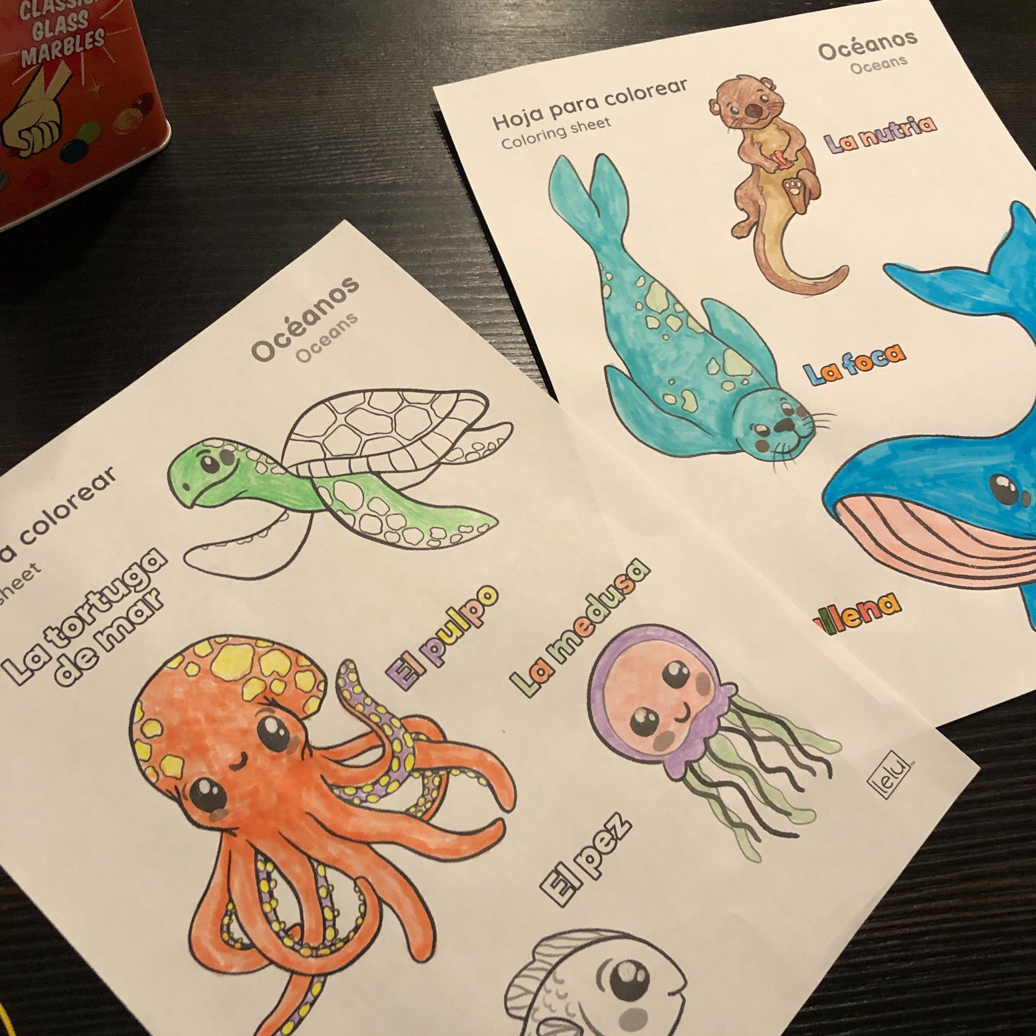 Océanos Coloring Sheets | Learn Spanish [Downloadable PDF Activity] – Lelu