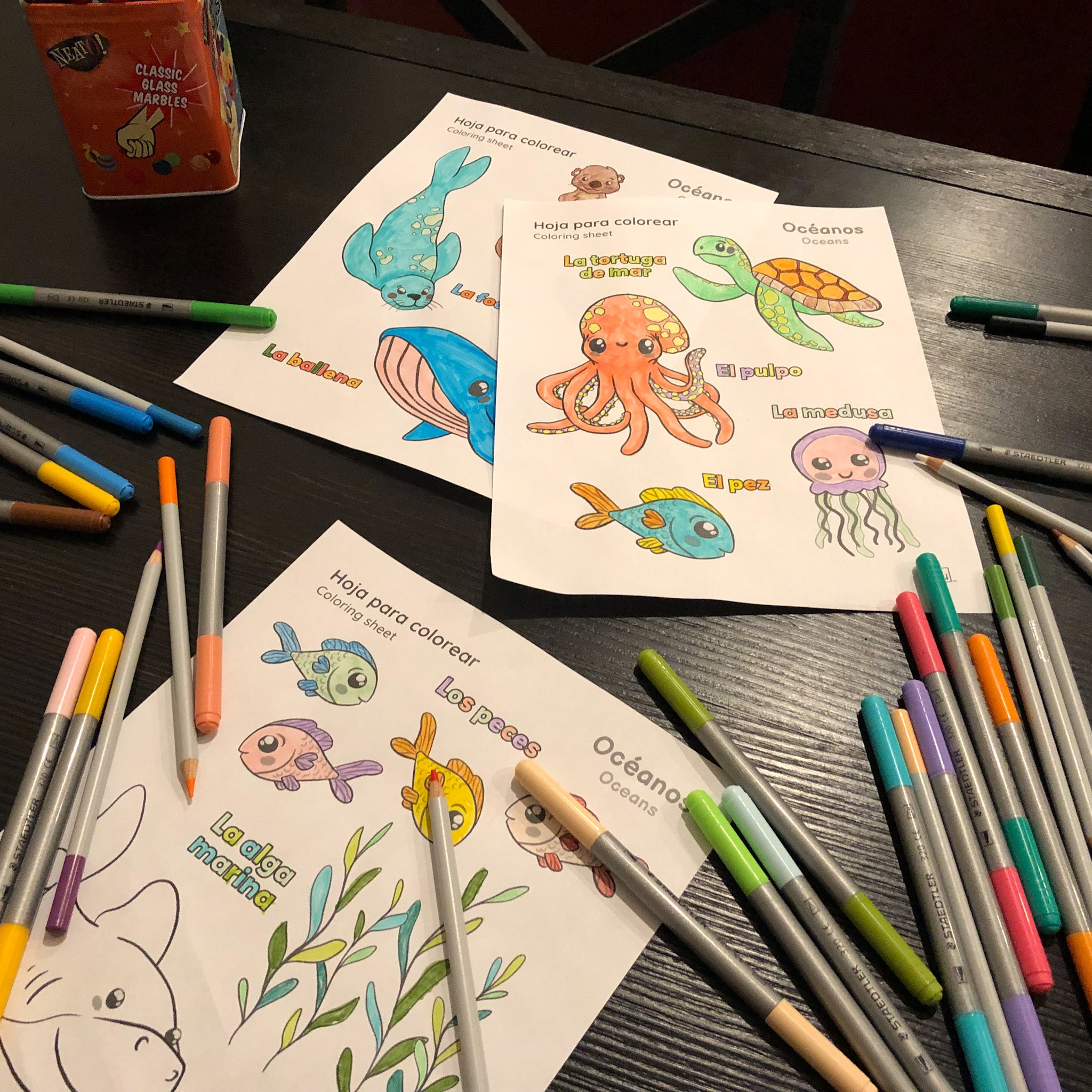 Océanos Coloring Sheets | Learn Spanish [Downloadable PDF Activity] – Lelu